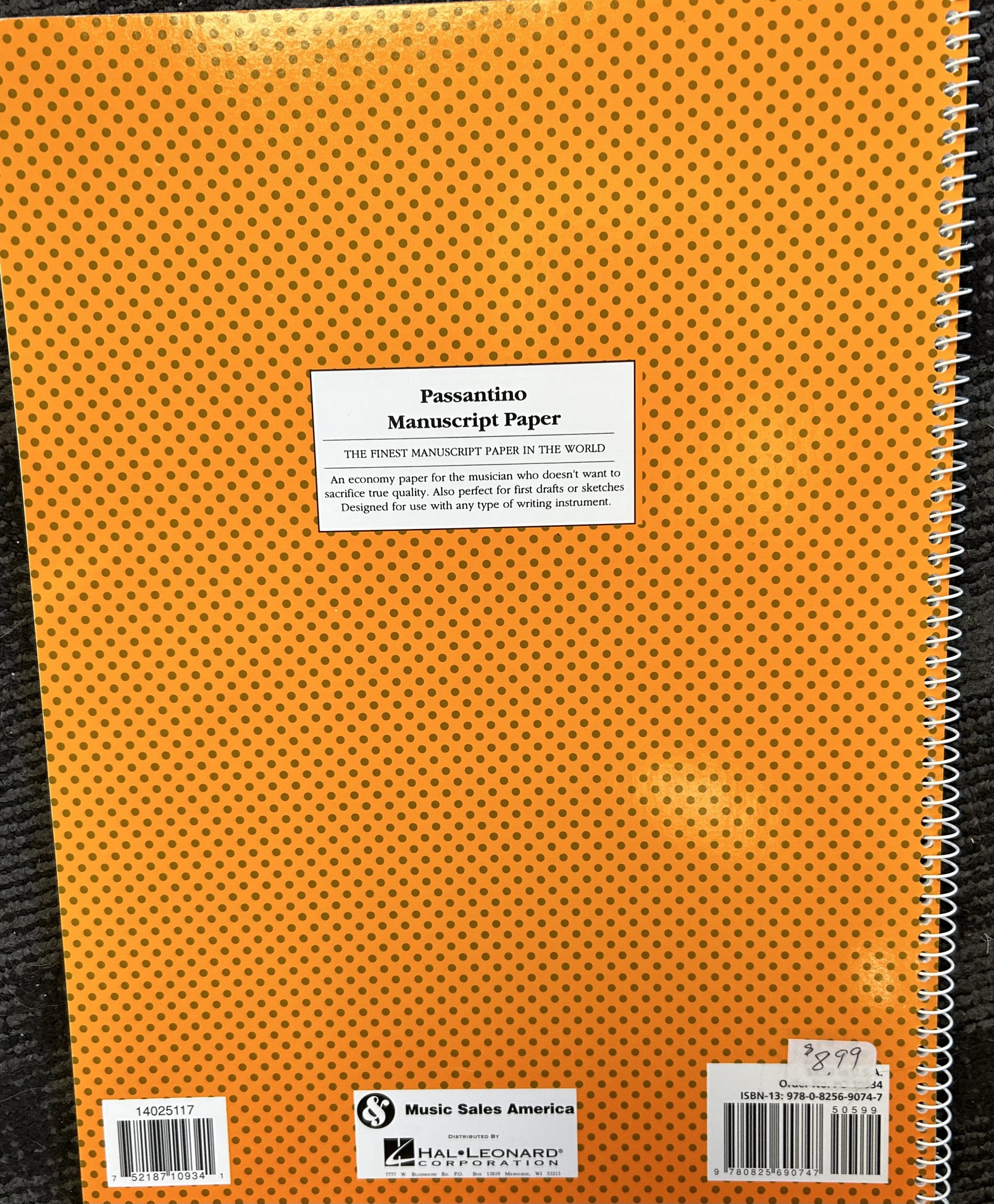 A21 – Passantino Manuscript 10 Stave – Lillo's School of Modern Music Ltd.
